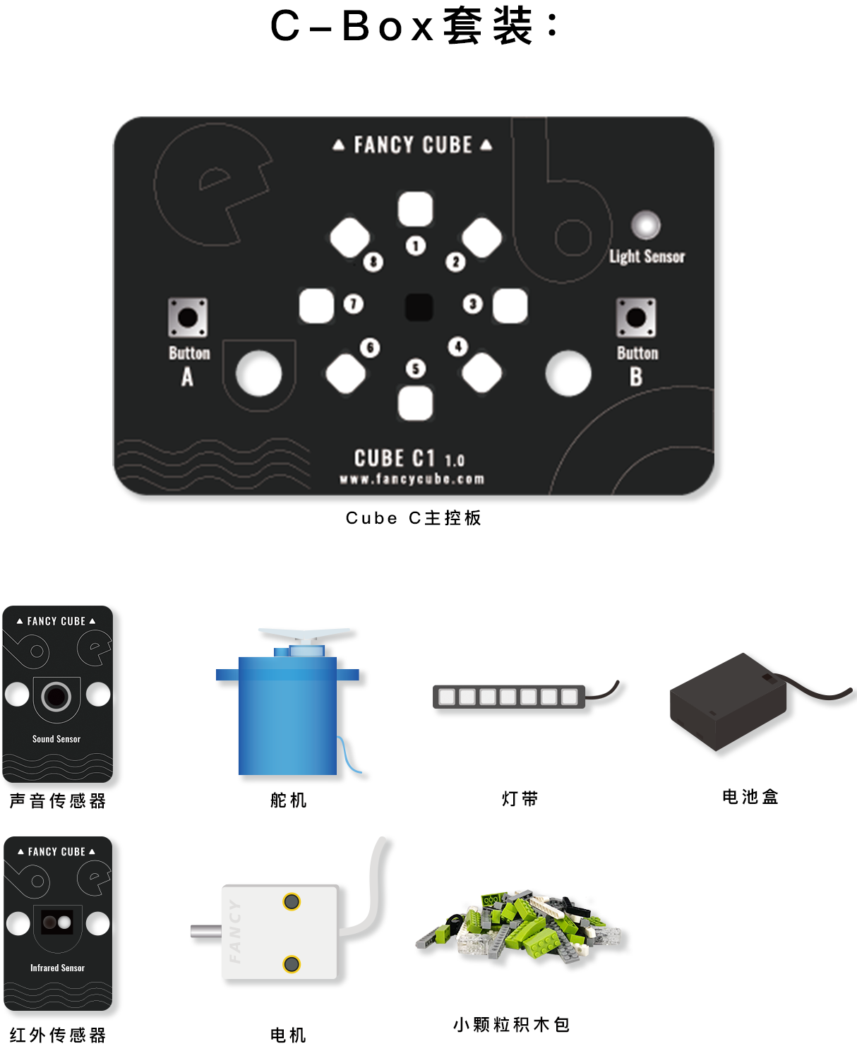 乐方糖Cube cBox-单板计算机编程教具-小颗粒积木编程课程